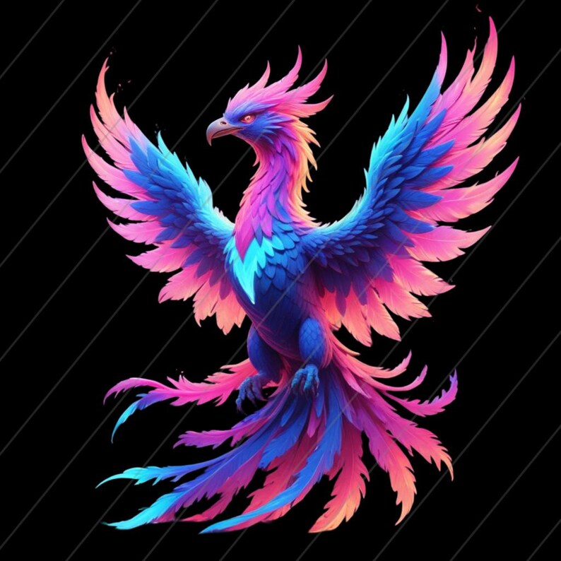 Neon Phoenix Twitch Kick Sub Bit Badges for Streamers, Vtuber ,40 ...