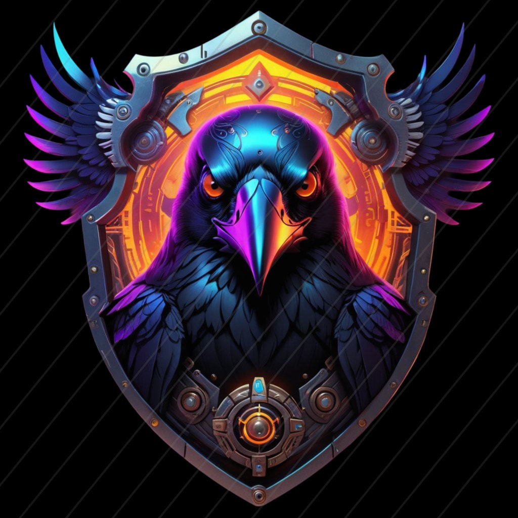 Cyberpunk Raven Shields Twitch Kick Sub Bit Badges for Streamers ...