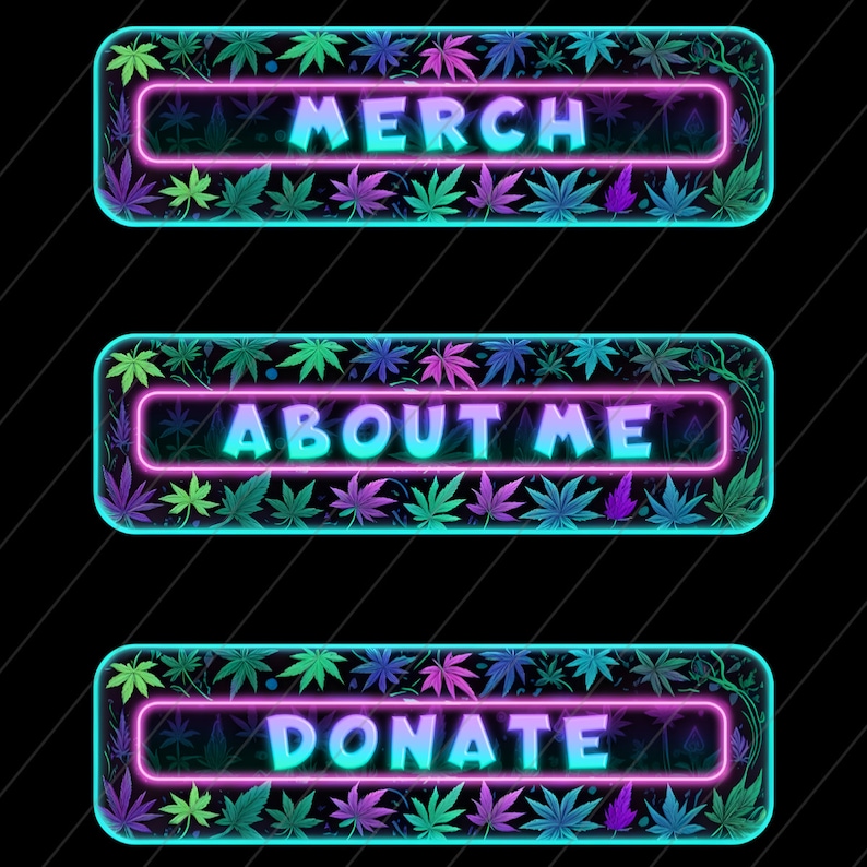 Weed Twitch Panels for Streamers,2 X 40 Weed Leaf Transparent Pngs ...