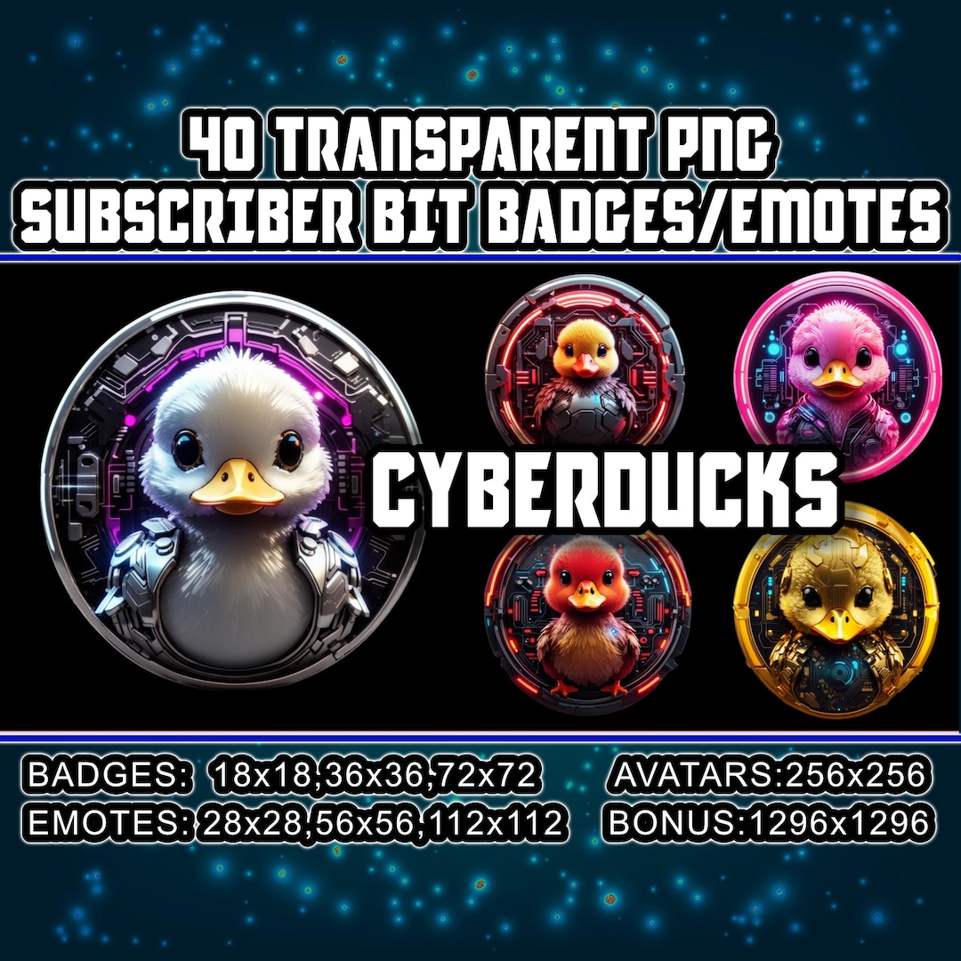 Ducks Emote Twitch Kick Sub and Bit Badges for Streamers,vtubers ...