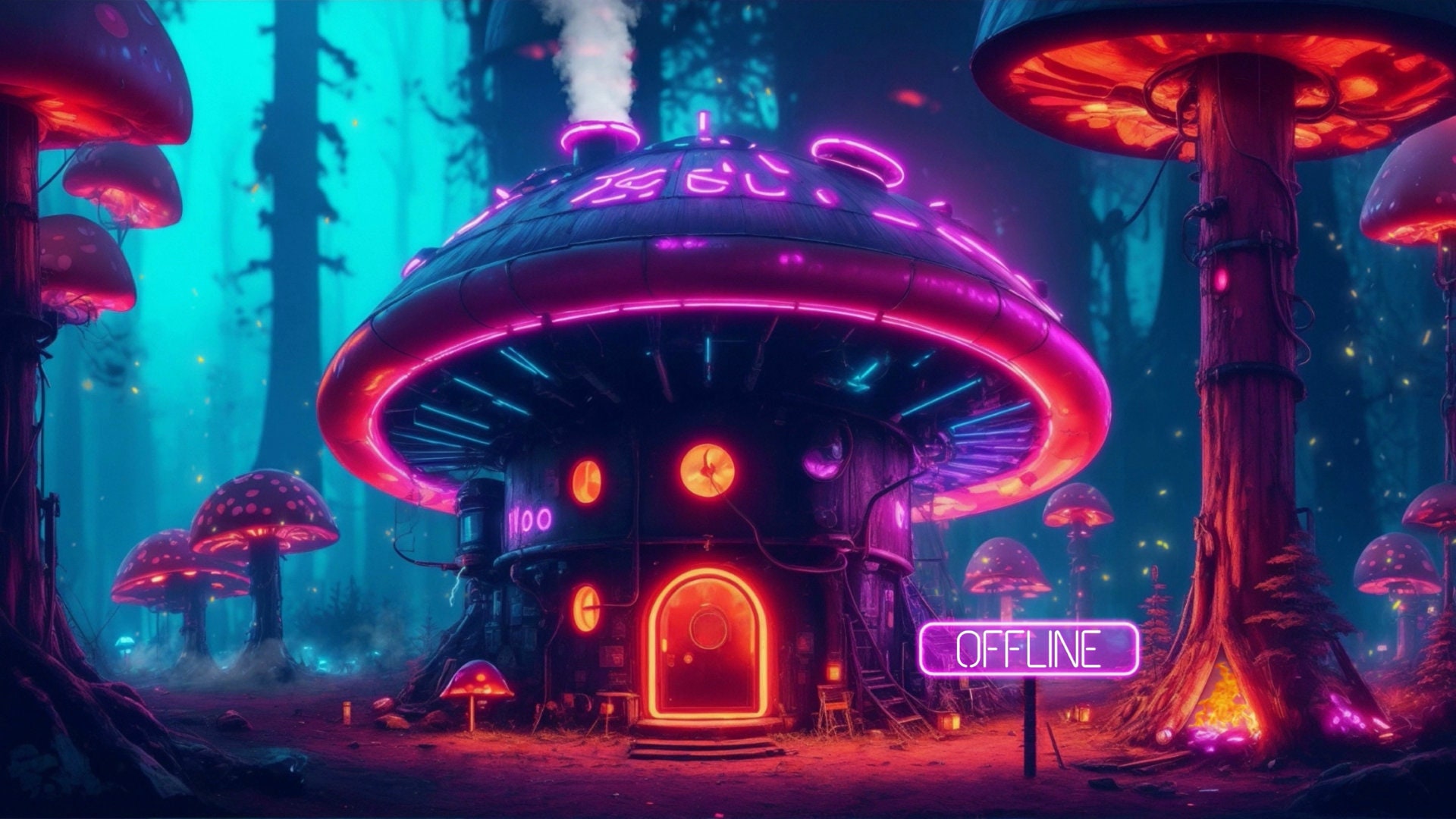 Cyberpunk Mushroom House in the Woods - Animated Vtuber Twitch ...