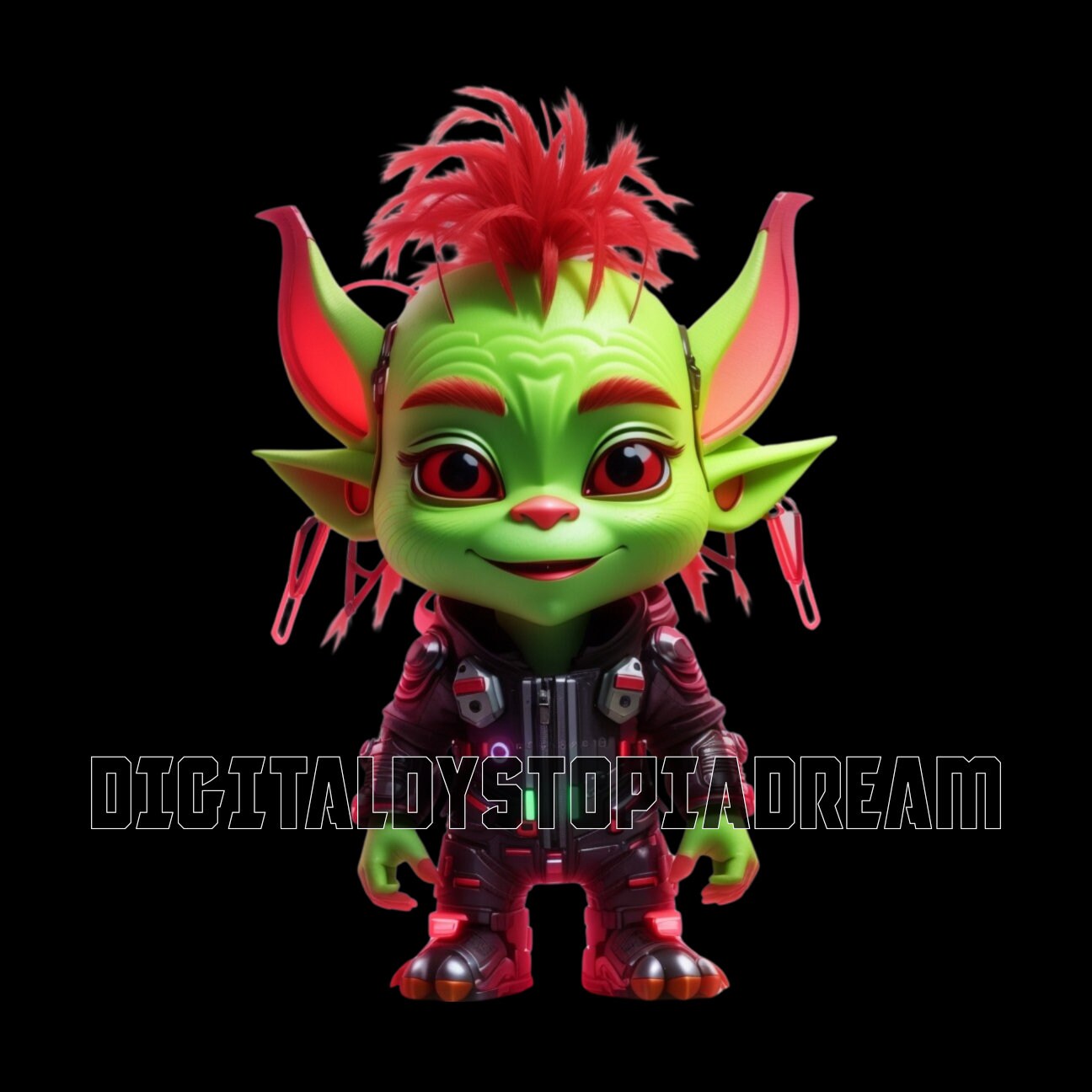 Baby Grinch Cyberpunk Twitch Kick Sub Bit Badges for Streamers, Vtuber ...