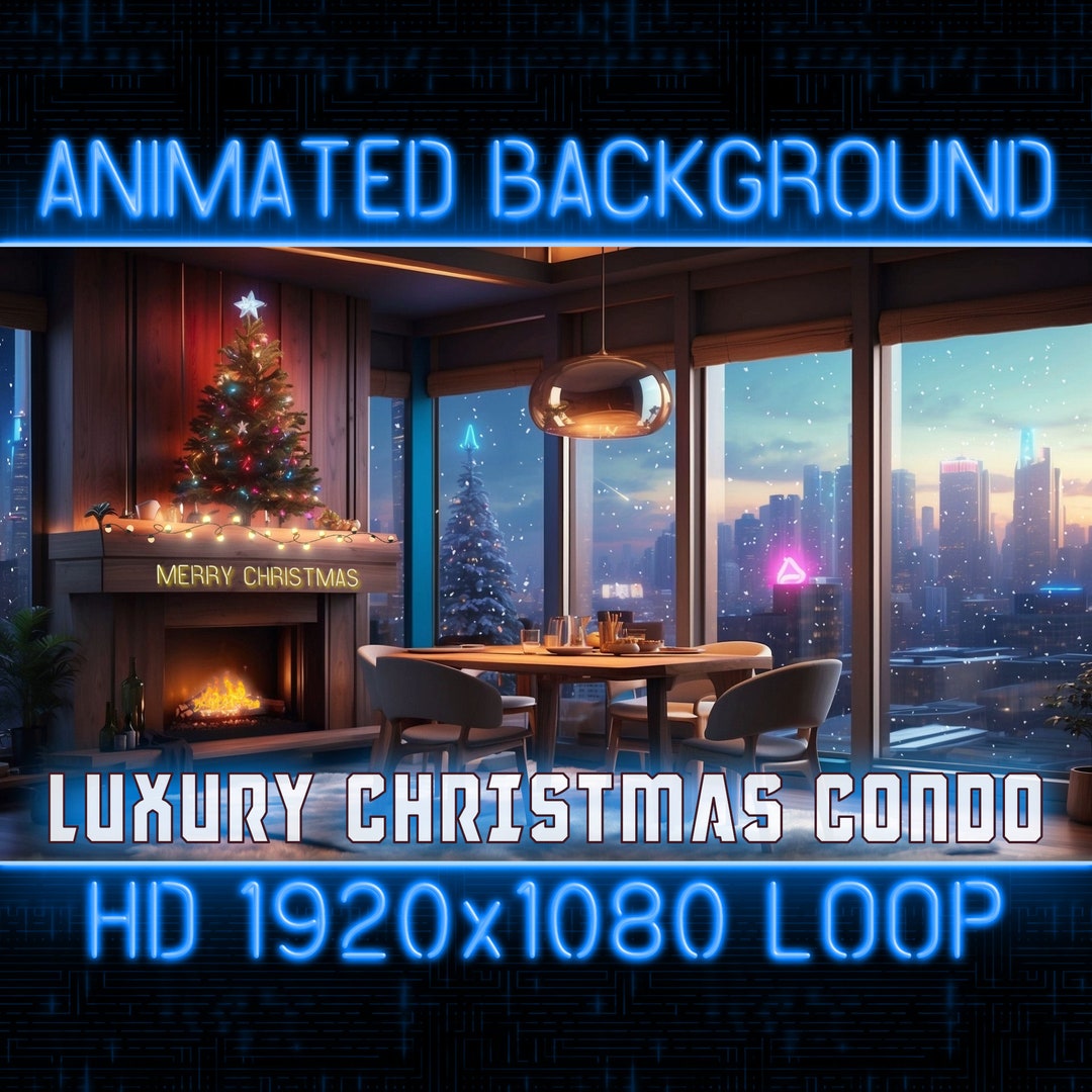 Animated Christmas Condo Virtual Background Vtuber Twitch Streaming ...