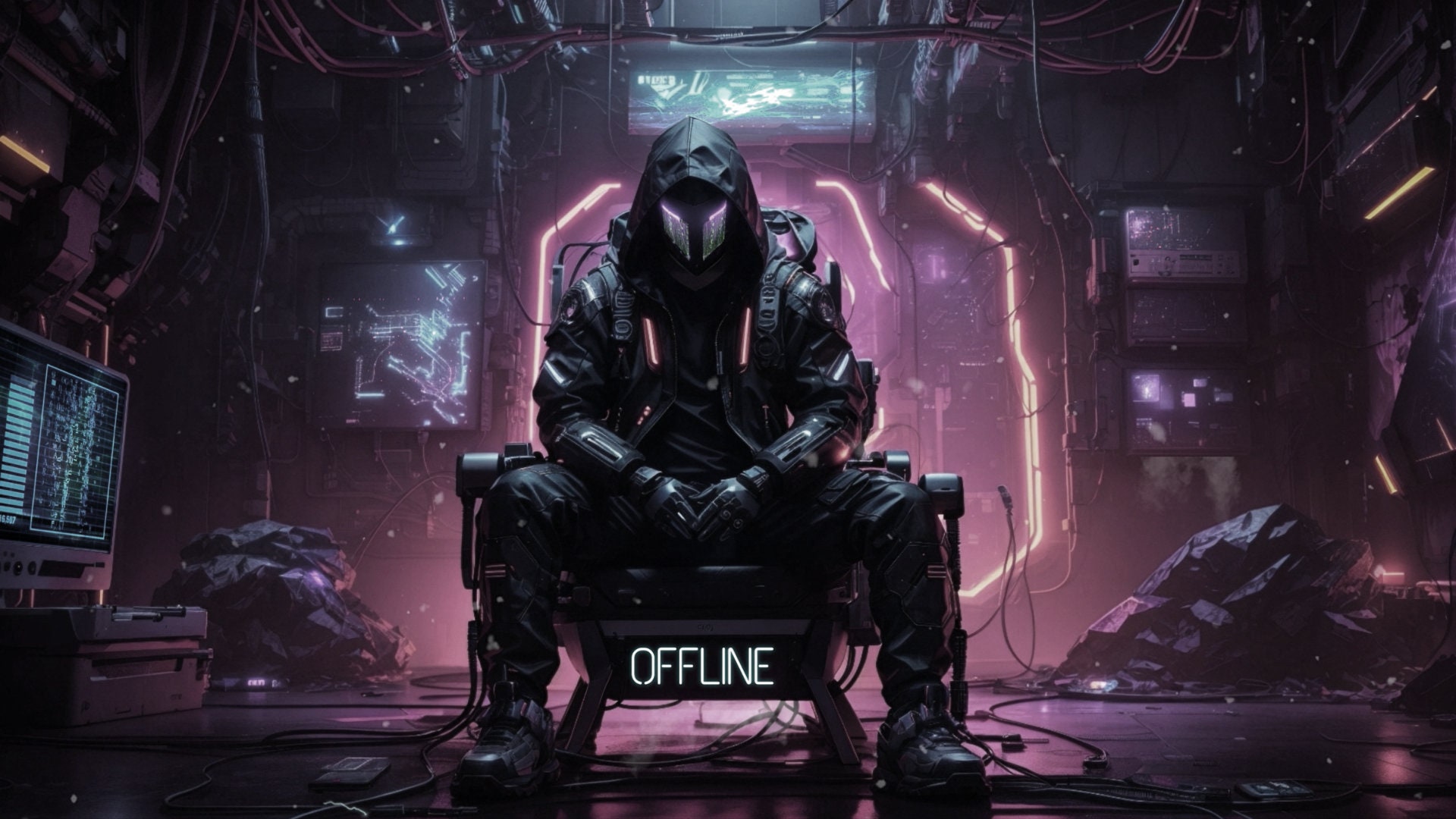 Cyberpunk Hacker Hell Animated Virtual Background Vtuber Twitch ...