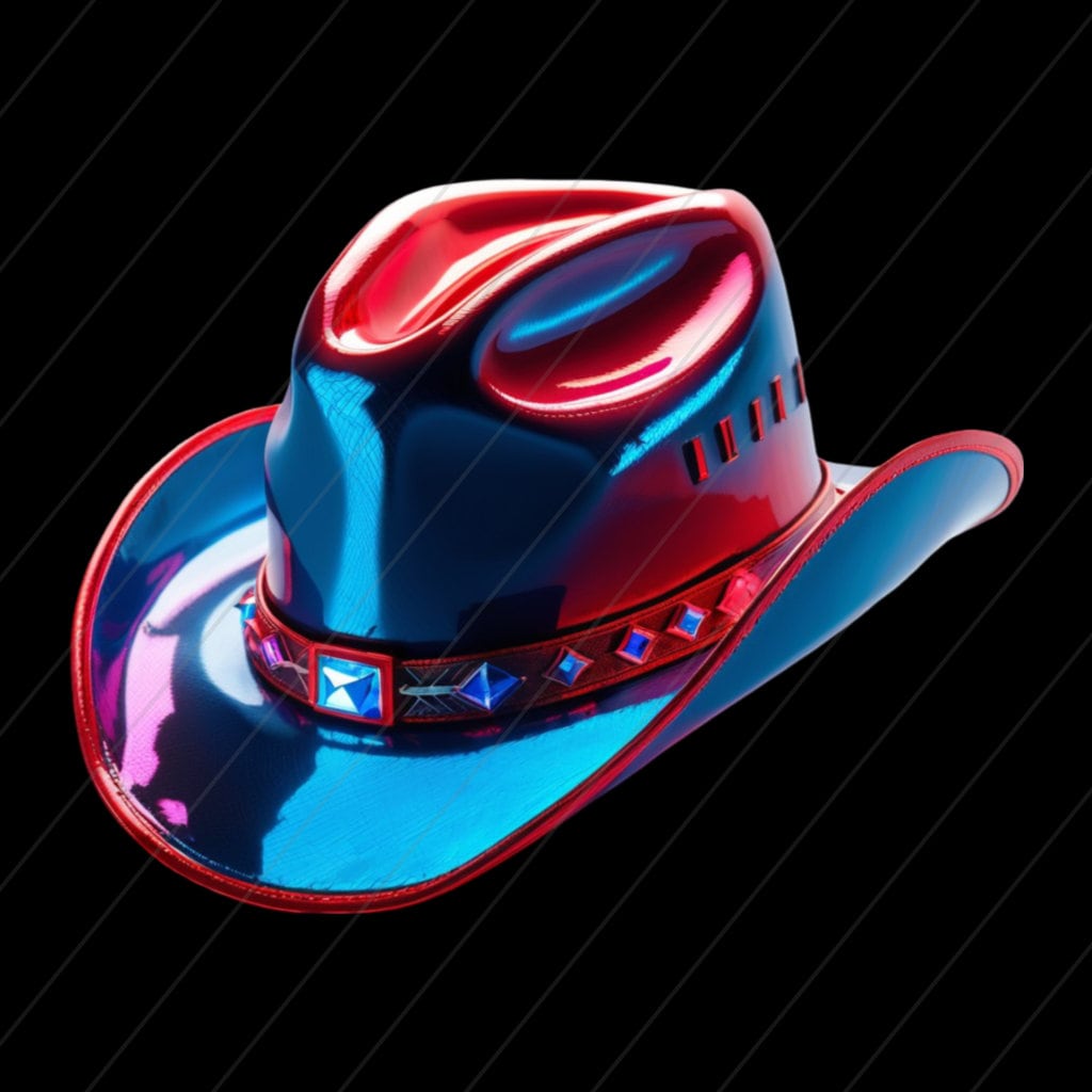 Neon Cowboy Hats Twitch Sub Bit Badges for Streamers,vtubers,40 ...