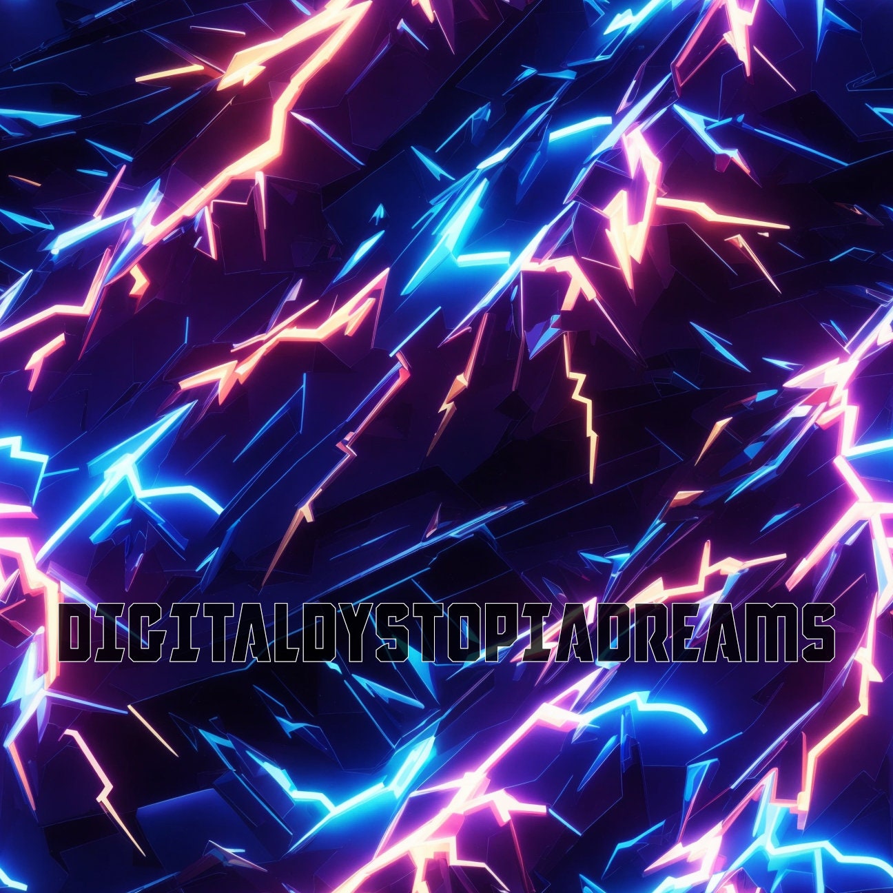 40 Cyberpunk Lightning Seamless Neon Patterns, Glowing Lightning Bolt ...