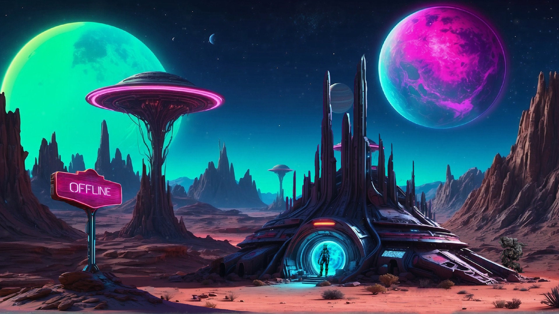 Cyberpunk Alien Hideout Animated Virtual Background Vtuber Twitch ...