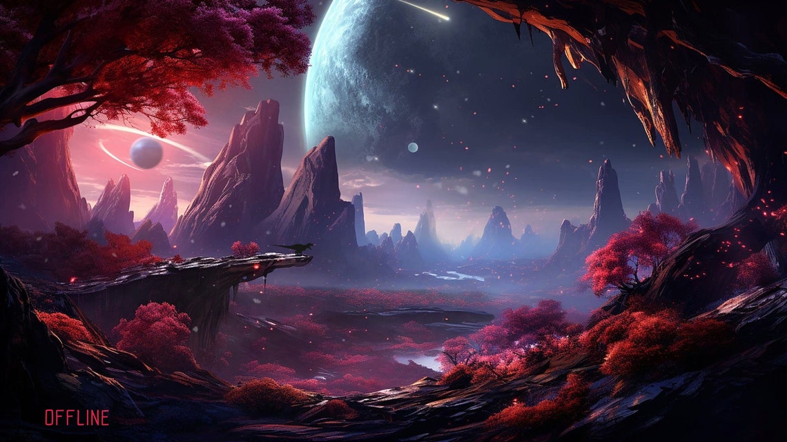 Alien Dinosaur Planet Animated Virtual Background Vtuber Twitch ...