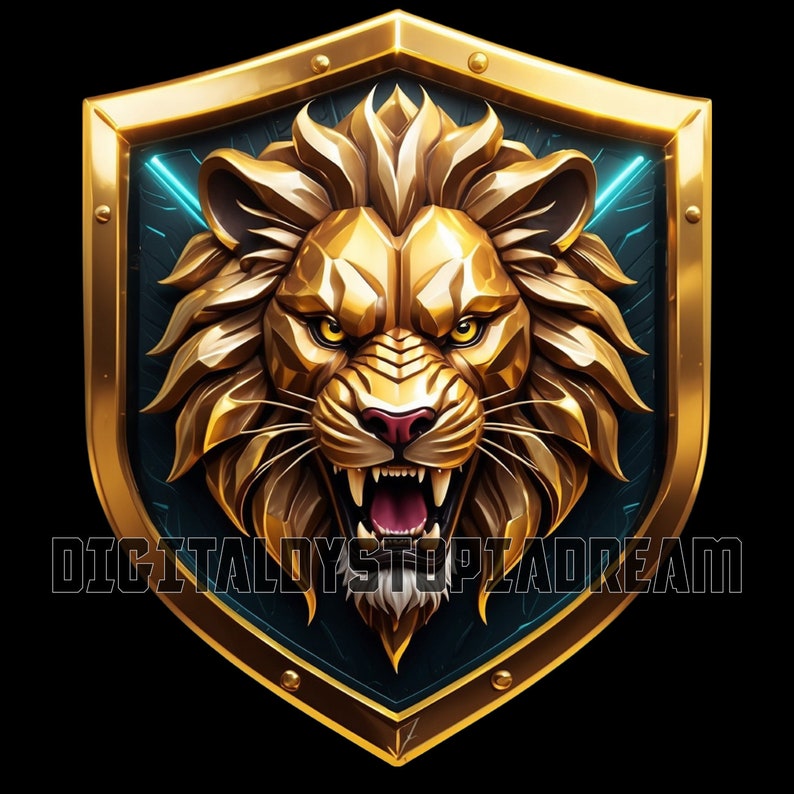 Cyberpunk Lion Shields Twitch Kick Sub/bit Badges for Streamers,vtubers ...