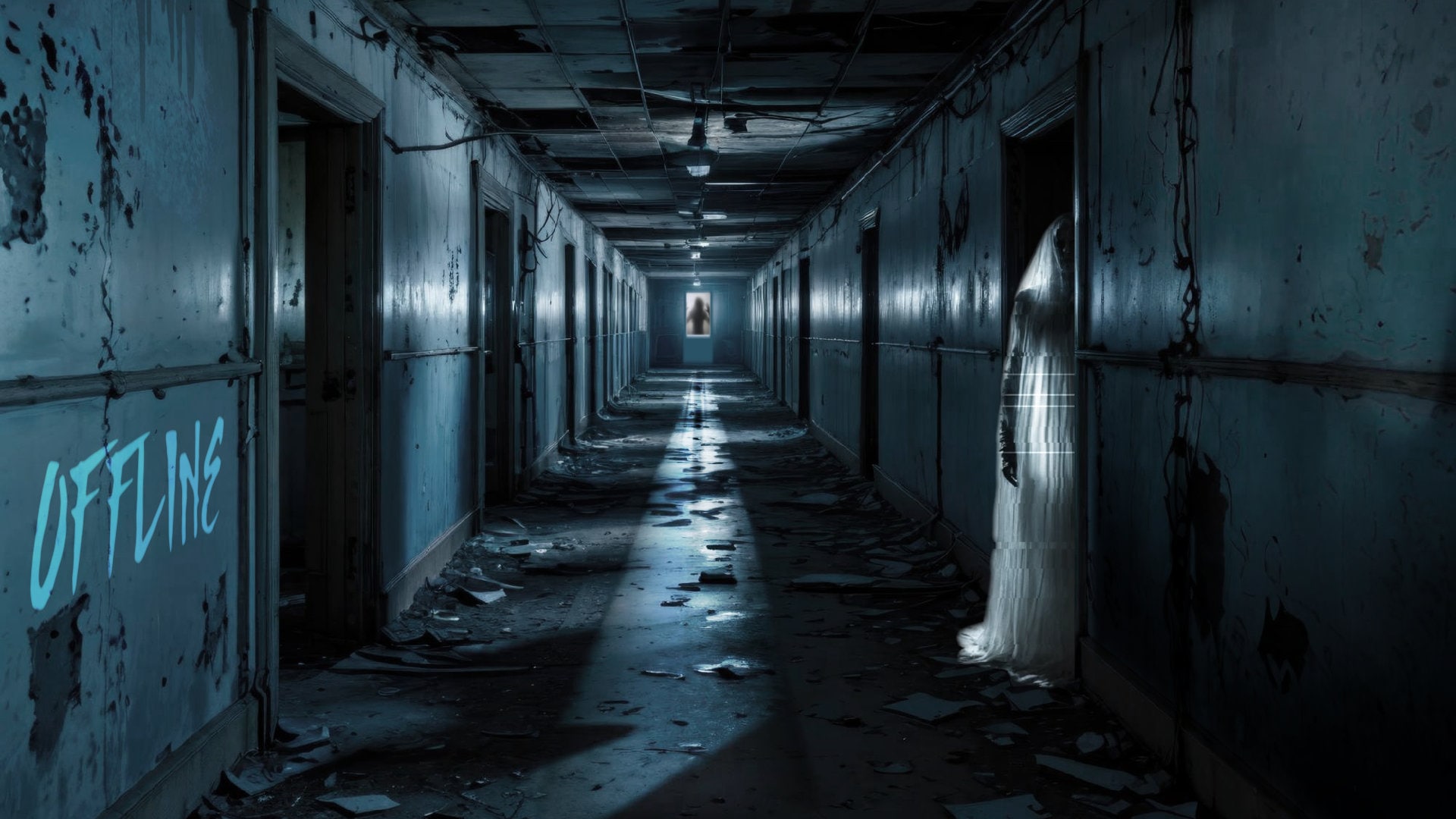 Haunted Hospital Corridor Animated Virtual Background Vtuber Twitch ...