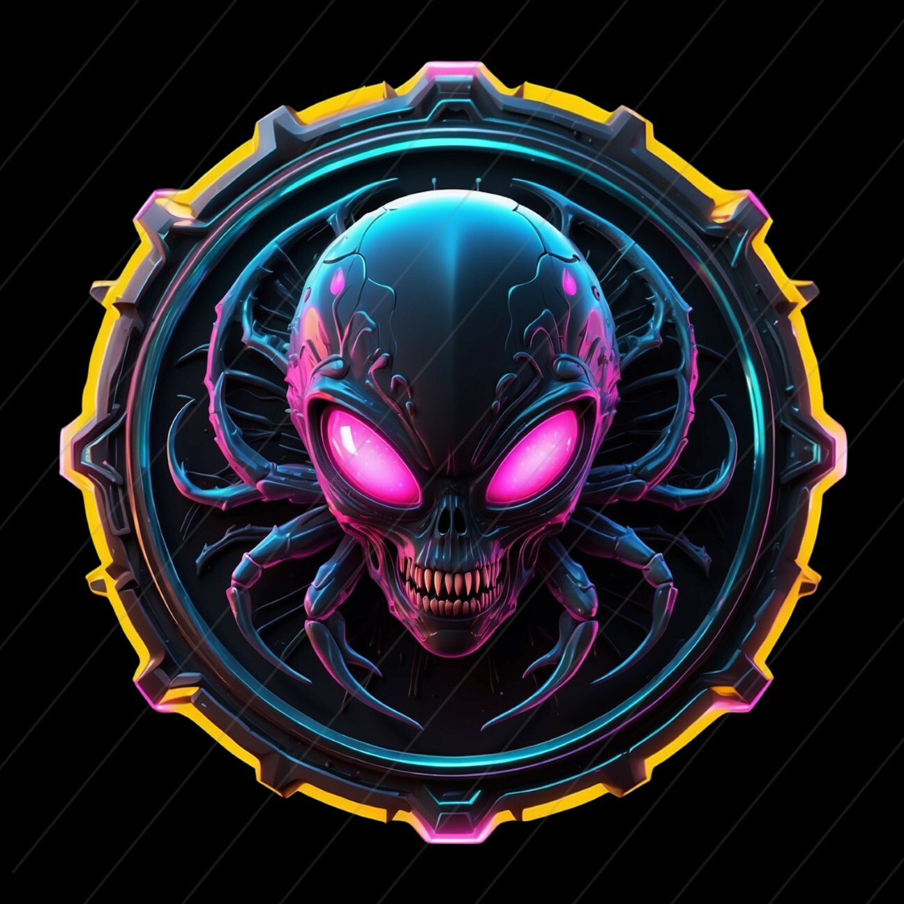 Cyberpunk Alien Twitch Kick Sub Bit Badges 4 Streamers,vtubers,outer ...