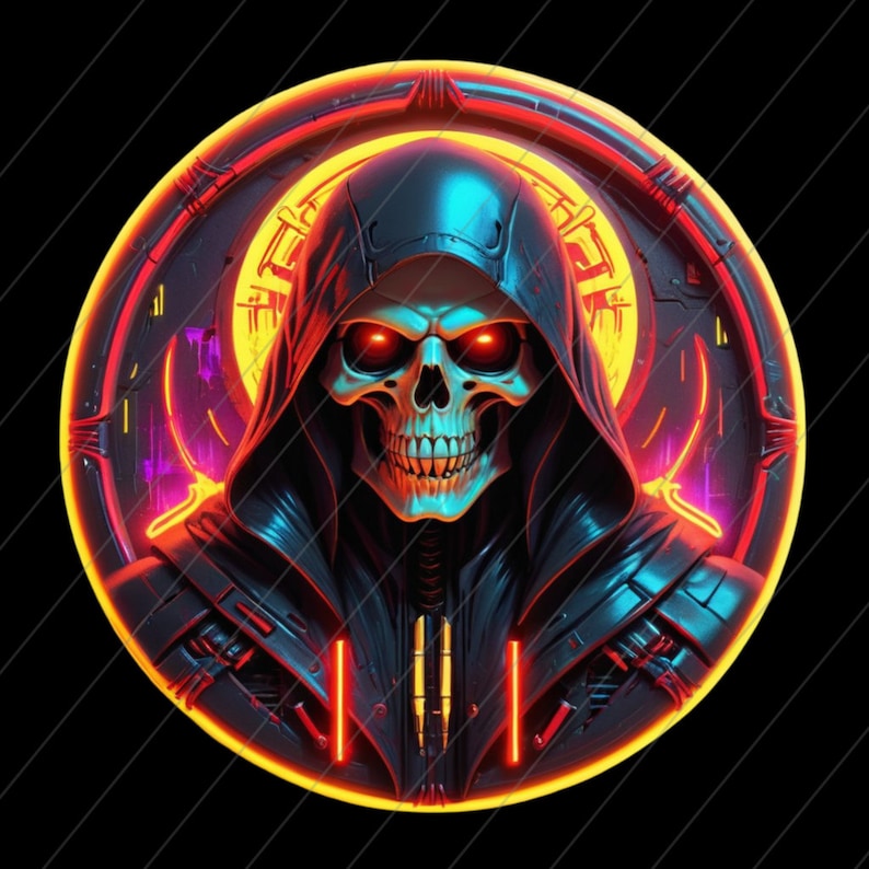Cyberpunk Grim Reaper Twitch Kick Sub and Bit Badges for Streamers ...