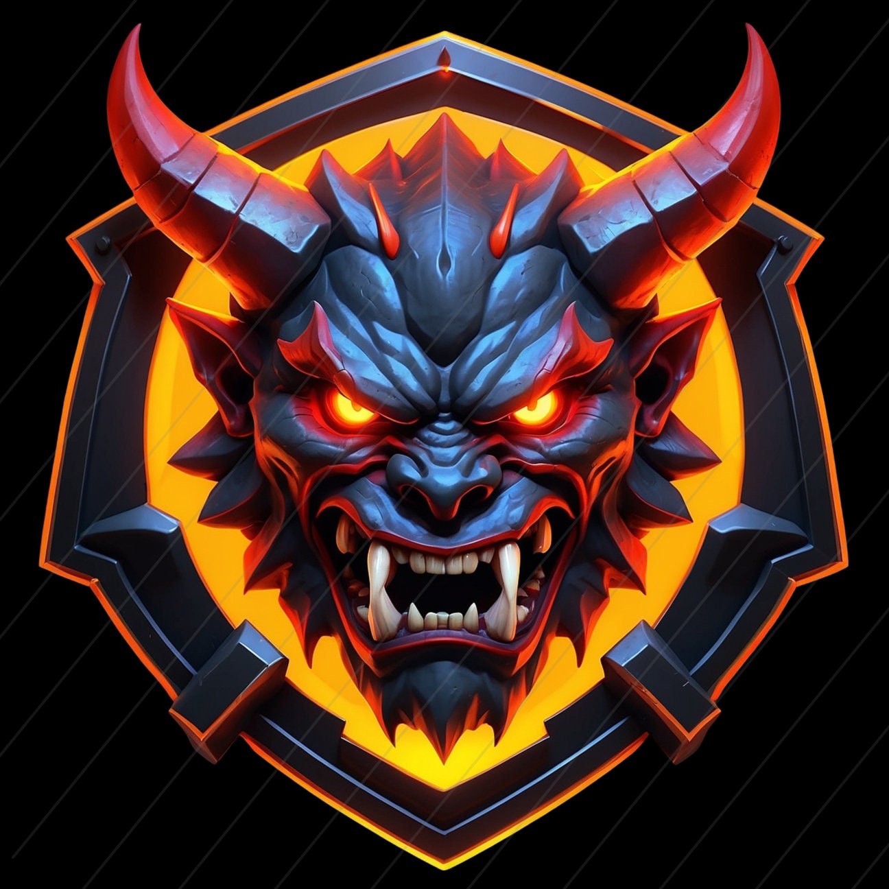Cyberpunk Oni Mask Shield Twitch Kick Sub Bit Badges for Streamers ...