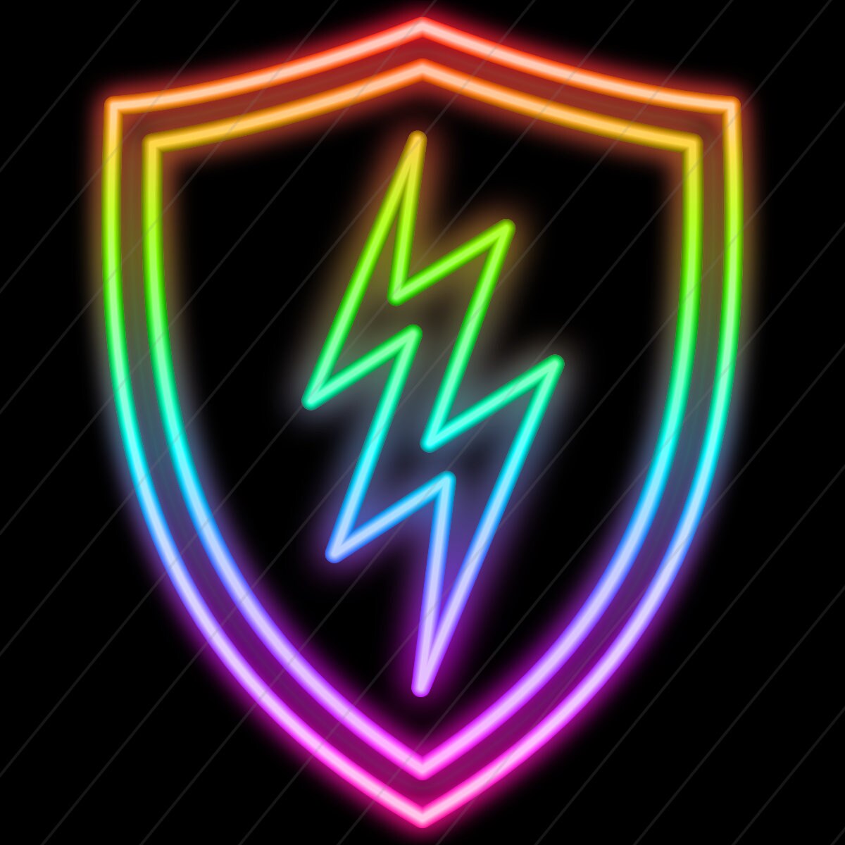 Neon Lightning Bolt Shields Twitch Kick Sub Bit Badges for Streamers ...