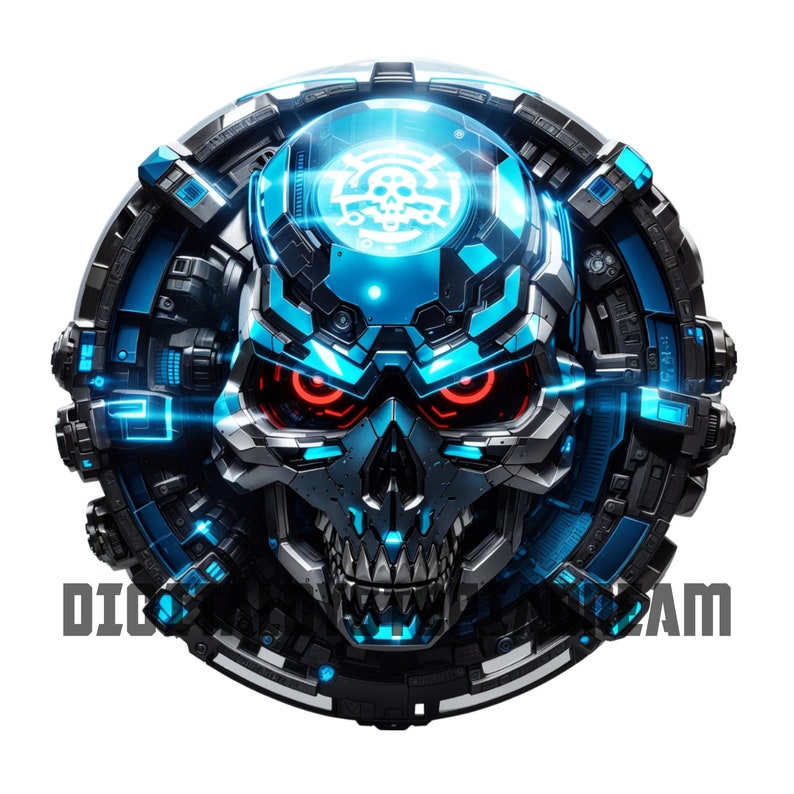 Cyberpunk Skull PNG Bundle Skull Clipart Skeleton Designs Skull SVG ...