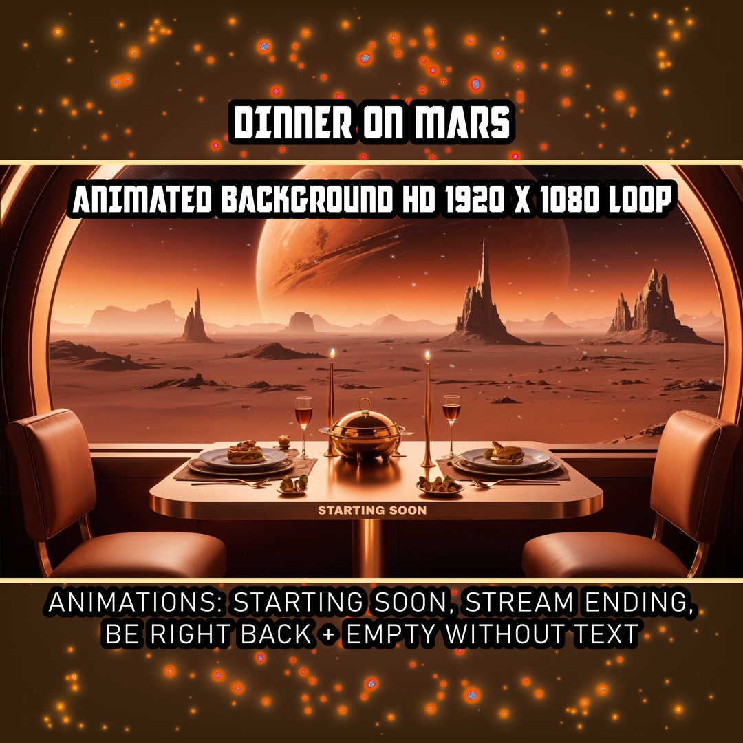 Dinner on Mars Animated Virtual Background Vtuber Twitch Streaming Moving Wallpaper Loop HD ...
