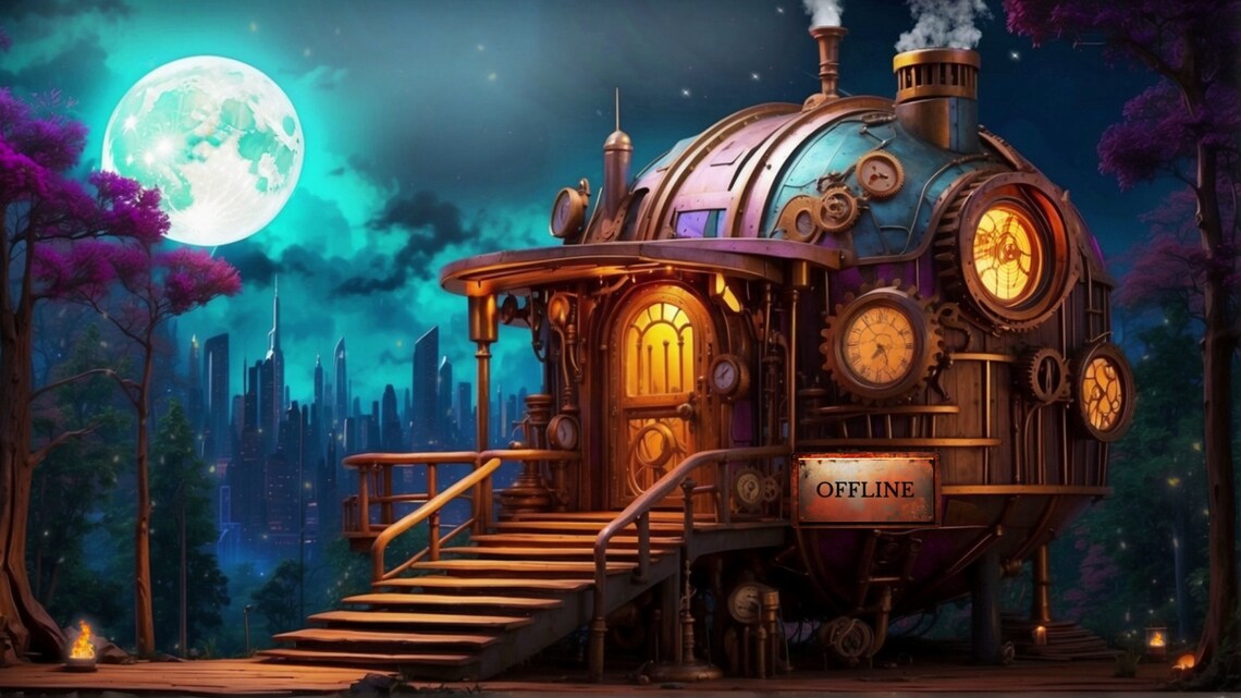Steampunk Cabin Animated Virtual Background Vtuber Twitch Streaming ...
