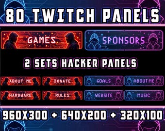 Cyber Hacker Twitch Panels for Streamers,2 X 40 Cyberpunk Transparent ...