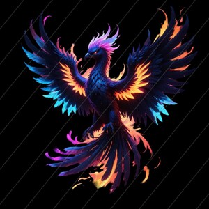 Neon Phoenix Twitch Kick Sub Bit Badges for Streamers, Vtuber ,40 ...