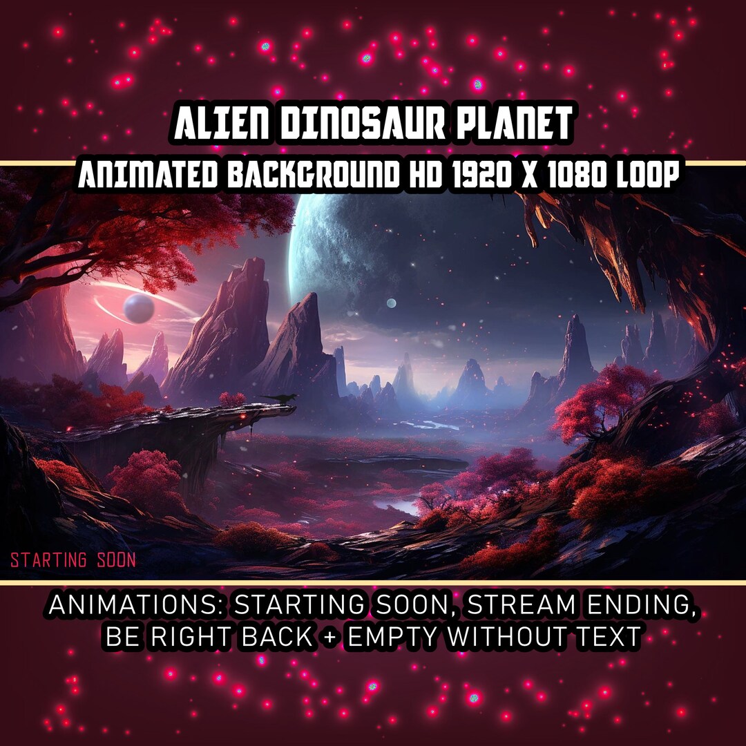Alien Dinosaur Planet Animated Virtual Background Vtuber Twitch ...