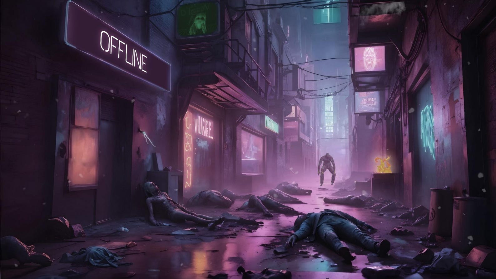 Zombie Alley Animated Background Vtuber Twitch Streaming Moving ...