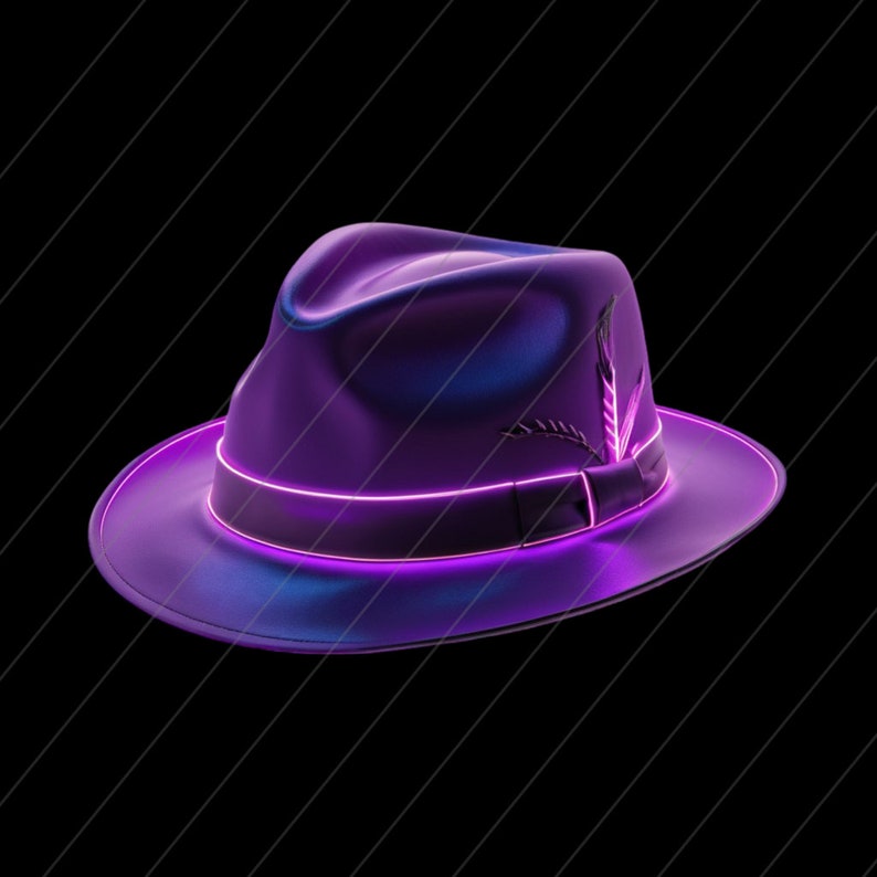 Neon Fedora Twitch Sub Bit Badges for Streamers,vtubers,40 Colorful ...