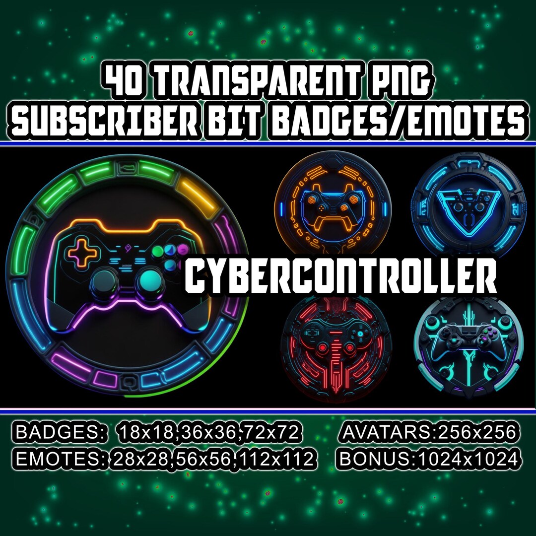Cyberpunk Game Pads Twitch Sub Badges and Bit Badges for Streamers ...