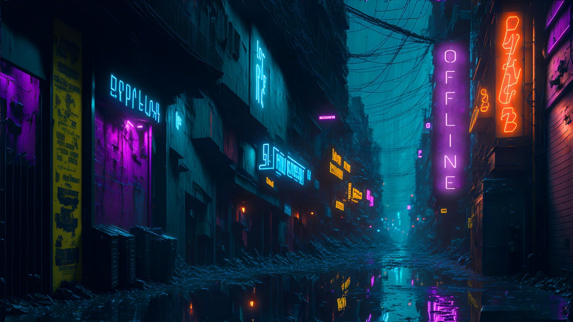Cyberpunk Alley Animated Background Vtuber Twitch Streaming Moving ...