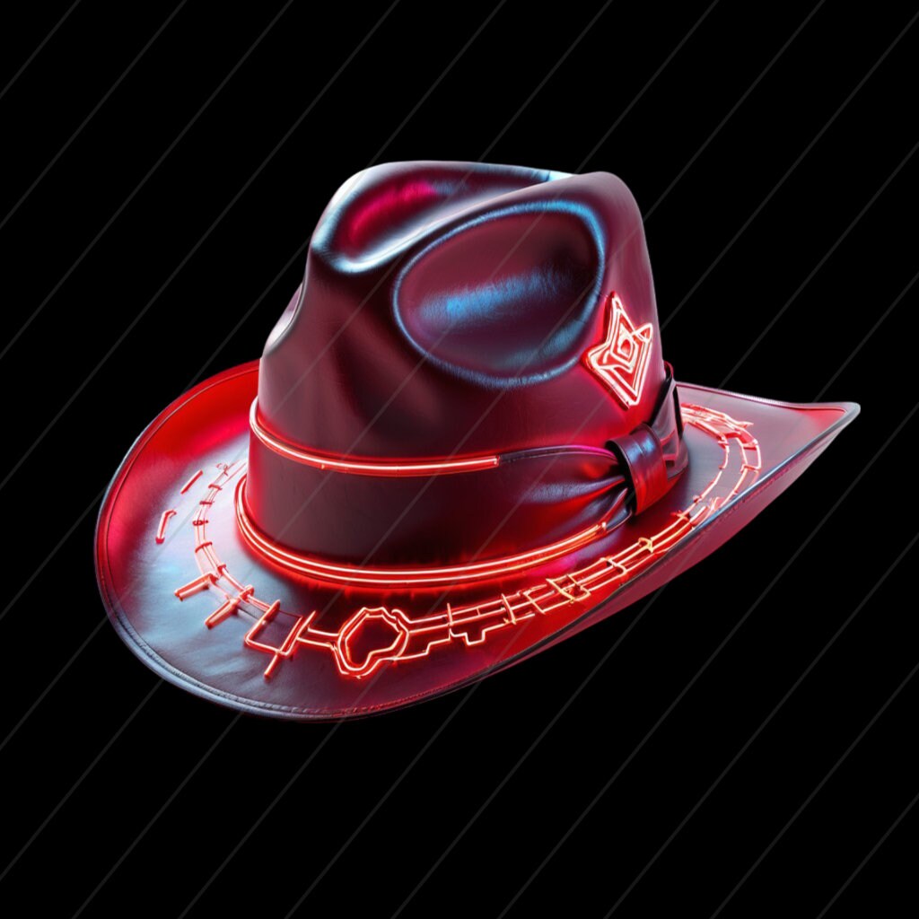Neon Cowboy Hats Twitch Sub Bit Badges for Streamers,vtubers,40 ...