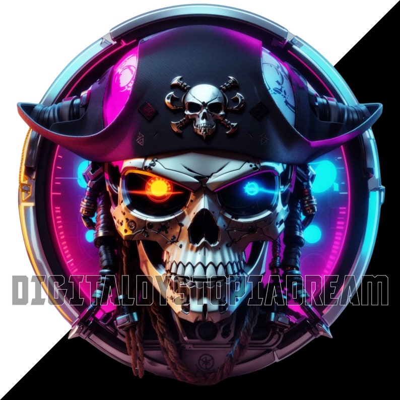 Pirate Skulls Cyberpunk Twitch Kick Sub Bit Badges for Streamers,vtuber ...