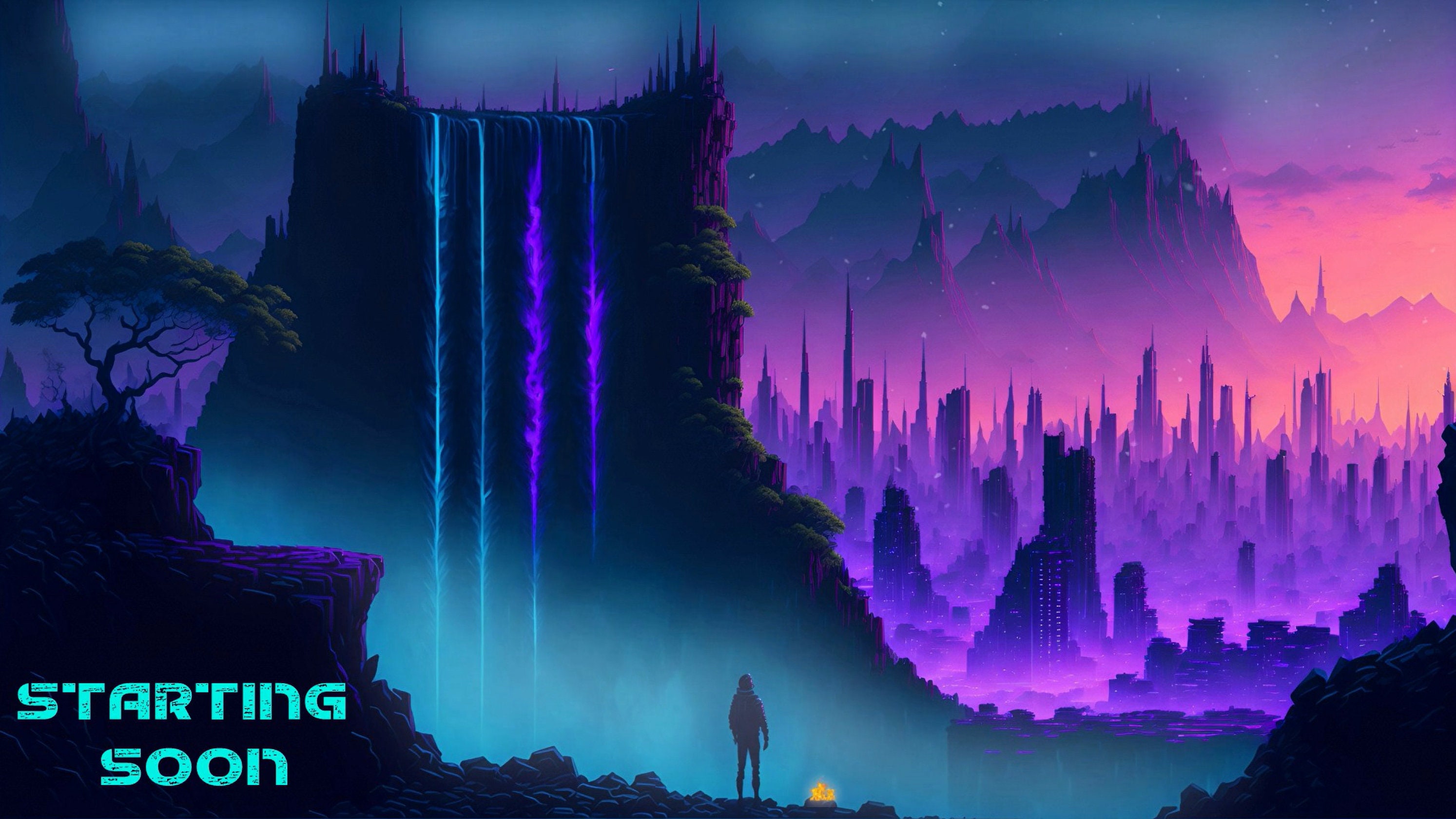Cyberpunk Landscape Animated Virtual Background Futuristic Cityscape ...