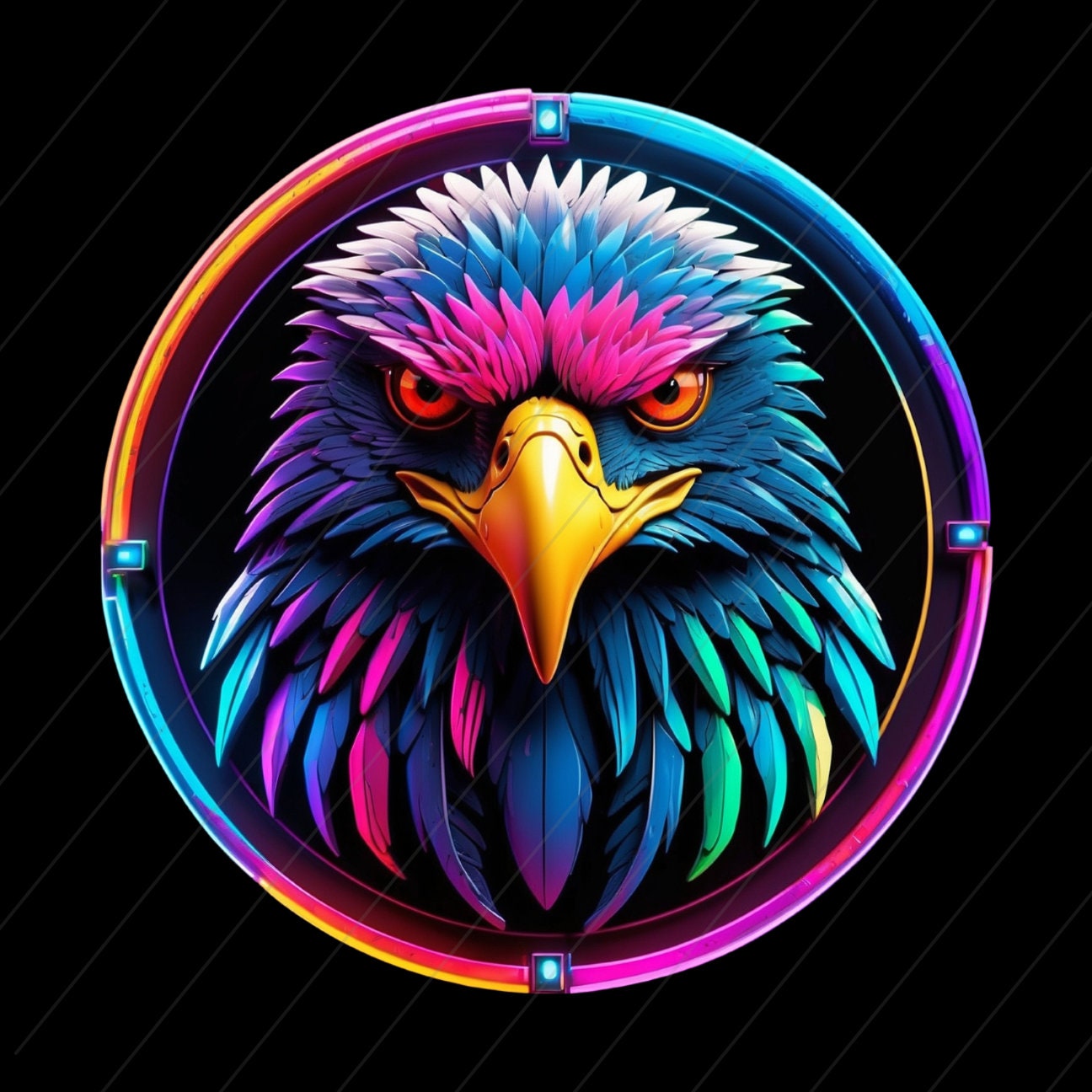 Cyberpunk Angry Eagle Twitch Kick Sub Bit Badges 4 Streamers,vtubers ...