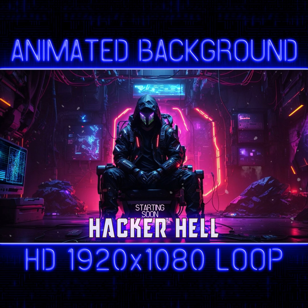 Cyberpunk Hacker Hell Animated Virtual Background Vtuber Twitch ...