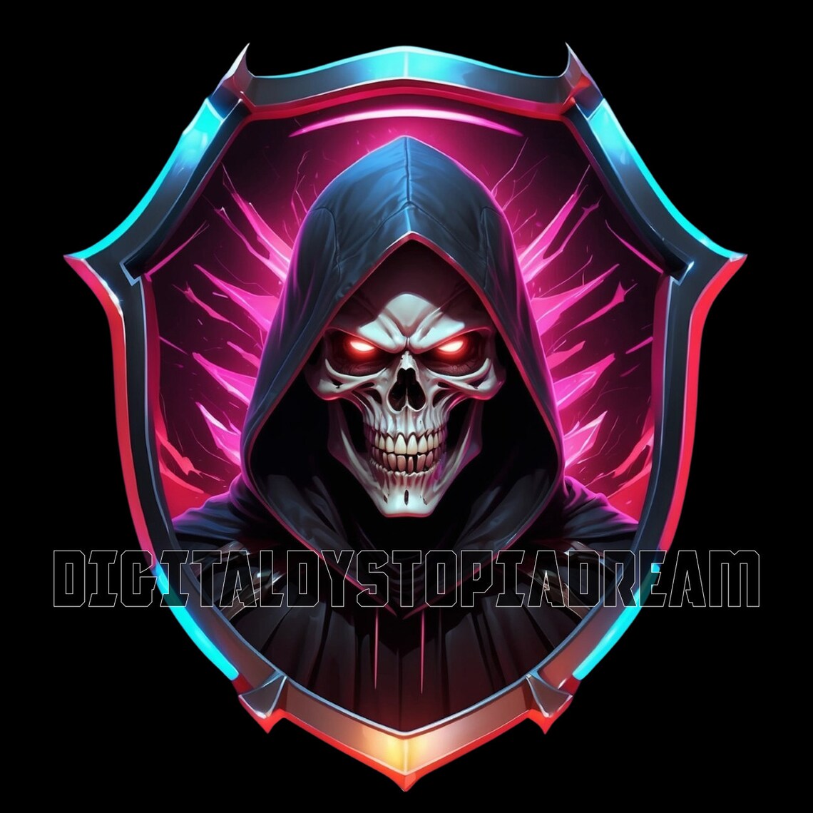 Cyberpunk Grim Reaper Shields Twitch Sub/bit Badges for Streamers ...