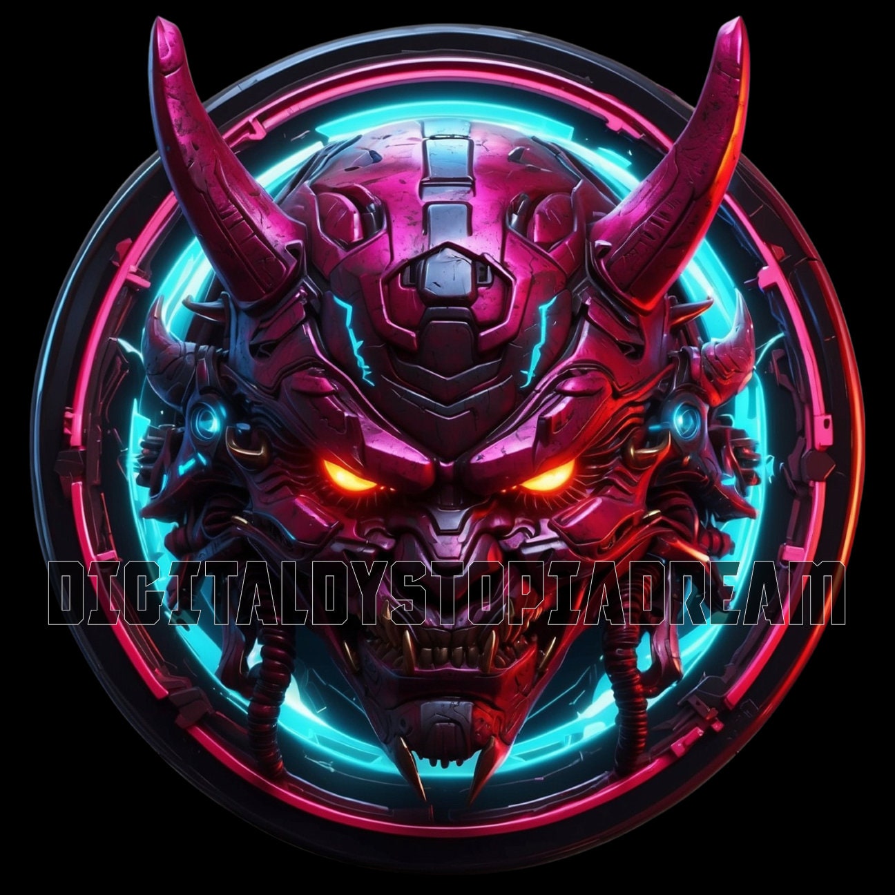 Oni Mask Cyberpunk Twitch Kick Sub Bit Badges for Streamers,vtubers ...