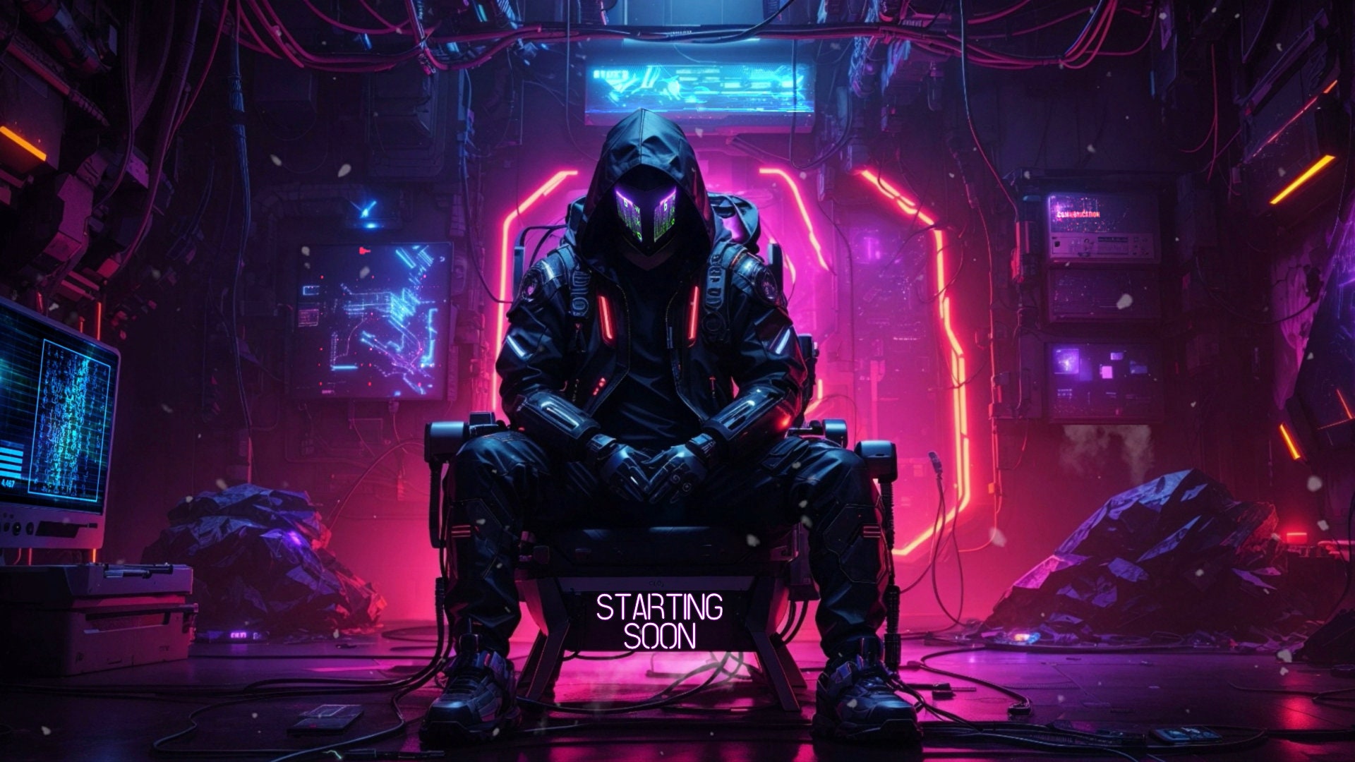 Cyberpunk Hacker Hell Animated Virtual Background Vtuber Twitch ...