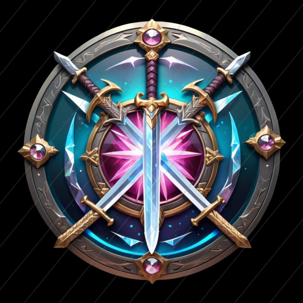 Crossed Swords Twitch Kick Sub Bit Badges for Streamers,vtubers, 40 ...