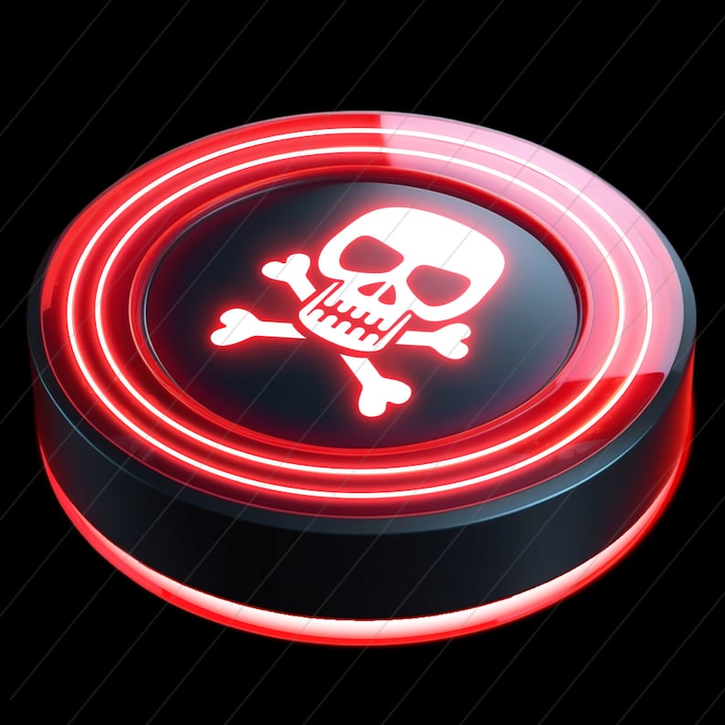 Animated Neon Skull Button Twitch Emotes, 6 Colors, 28x28,56x56,112x112 ...