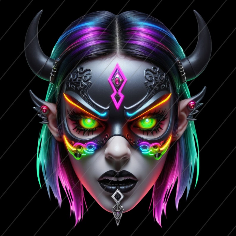 Neon Goth Girl Twitch/kick Sub Bit Badges for Streamers, Vtubers ,40 ...