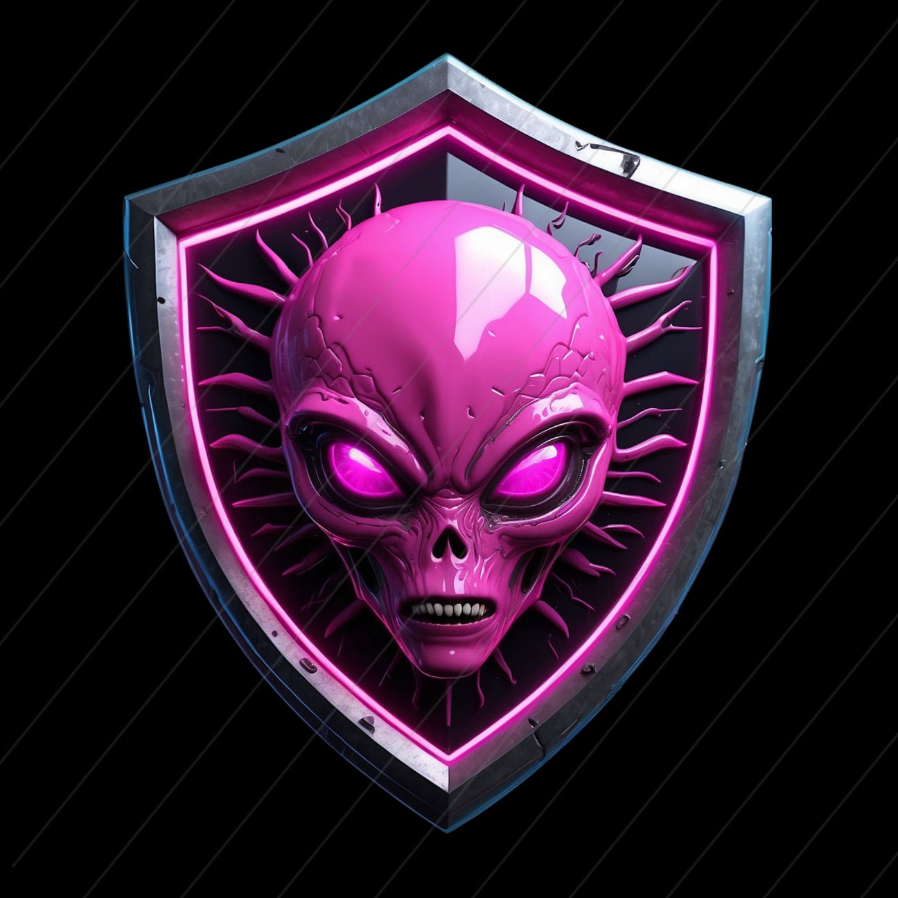 Cyberpunk Alien Shields Twitch Kick Sub Bit Badges for Streamers ...