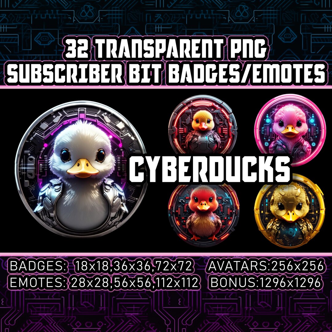 Ducks Emote Twitch Kick Sub and Bit Badges for Streamers,vtubers ...