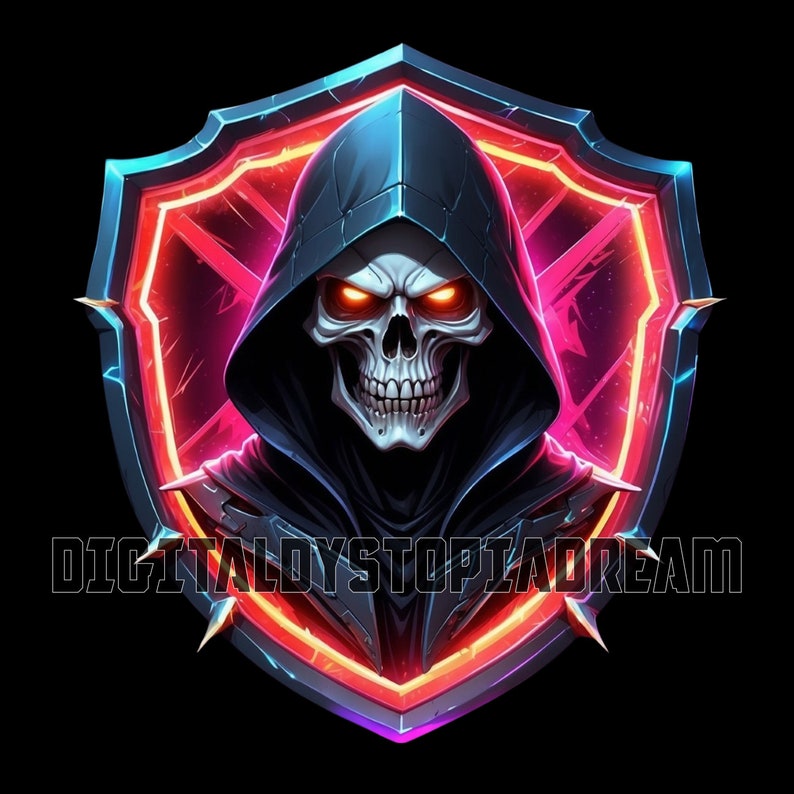 Cyberpunk Grim Reaper Shields Twitch Sub/bit Badges for Streamers ...
