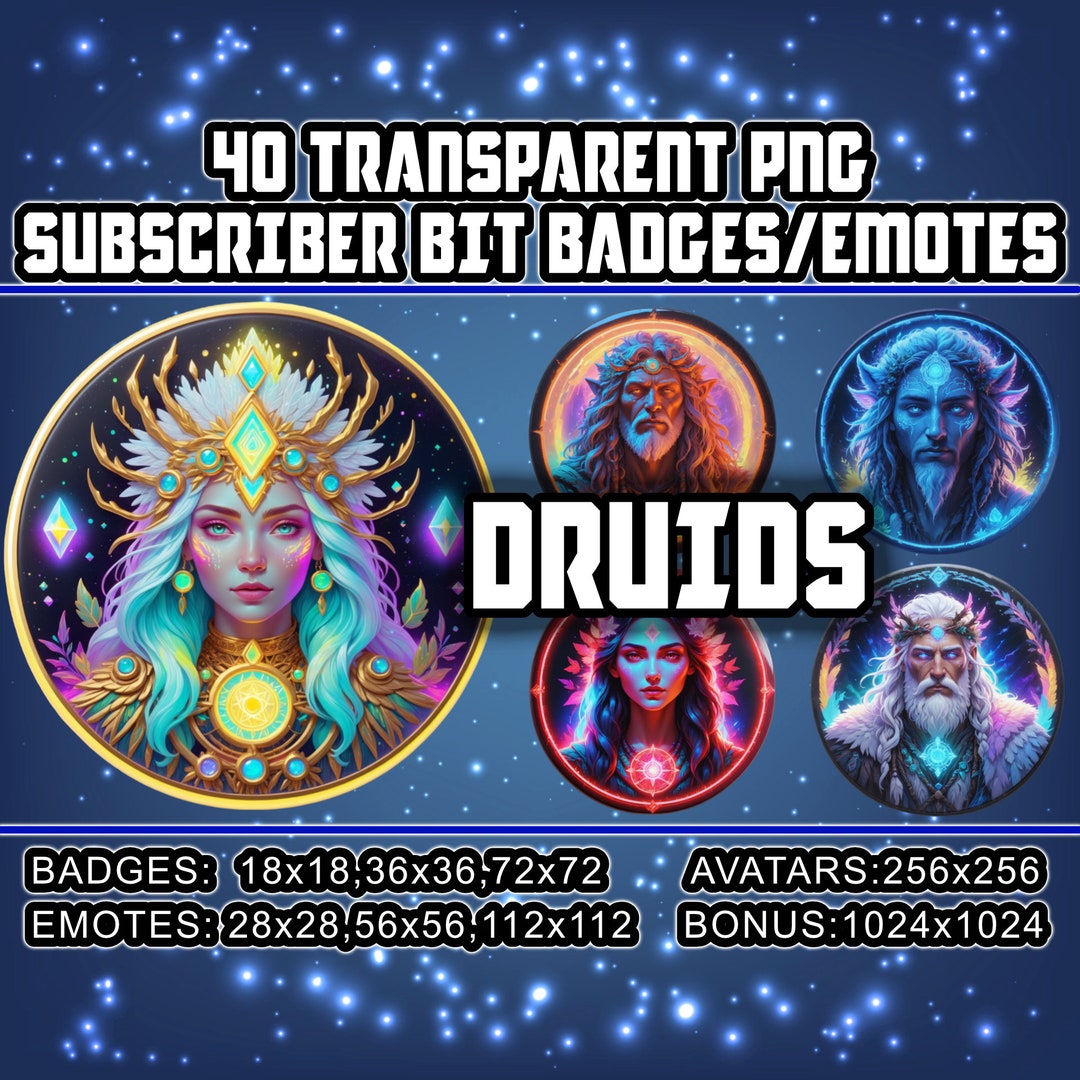 Druids Twitch Kick Sub and Bit Badges for Streamers,vtubers| 40 Potion ...