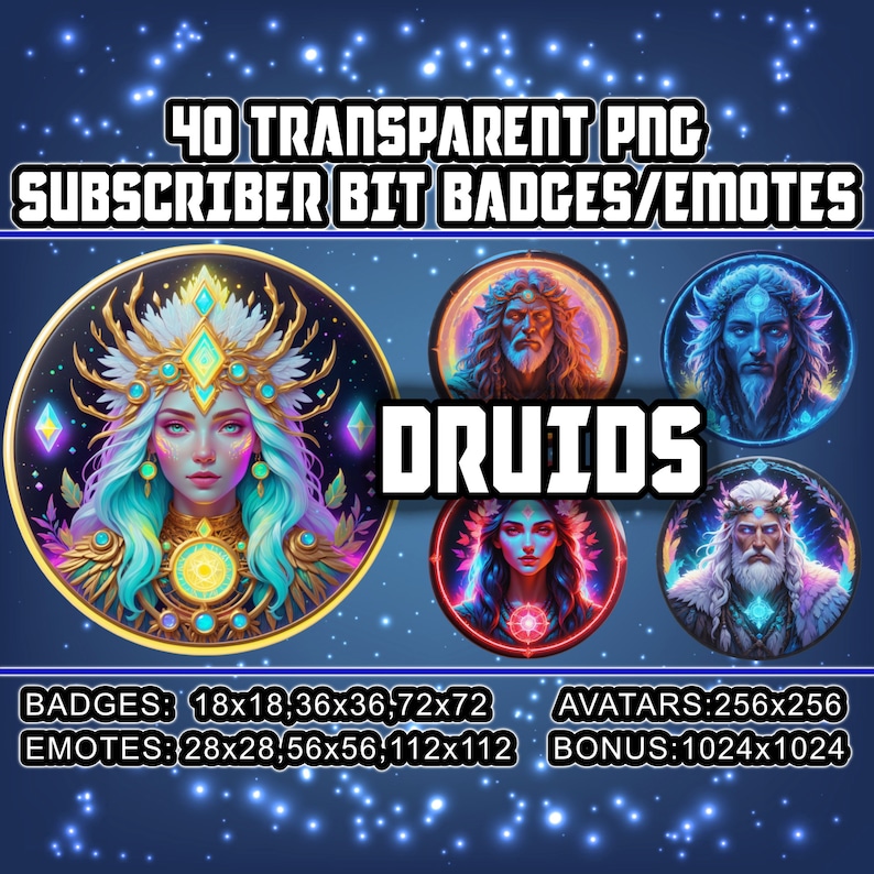 Druids Twitch Kick Sub and Bit Badges for Streamers,vtubers| 40 Potion ...