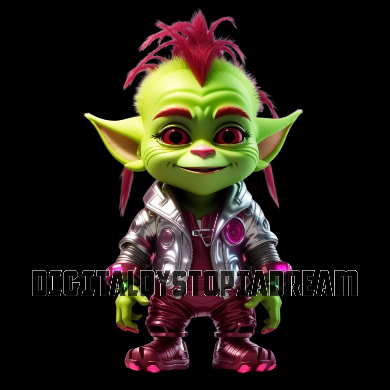 Baby Grinch Cyberpunk Twitch Kick Sub Bit Badges for Streamers, Vtuber ...
