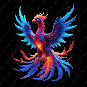 Neon Phoenix Twitch Kick Sub Bit Badges for Streamers, Vtuber ,40 ...