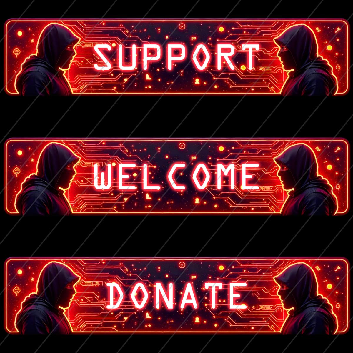 Cyber Hacker Twitch Panels for Streamers,2 X 40 Cyberpunk Transparent ...