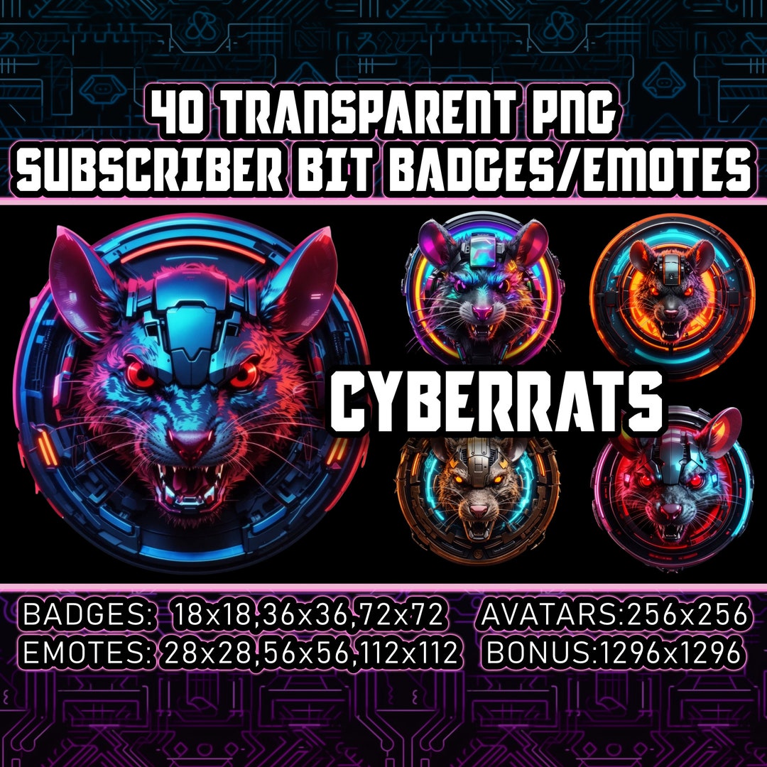 Rats Twitch Kick Sub Bit Badges for Streamers, Vtubers,animal Lovers ...