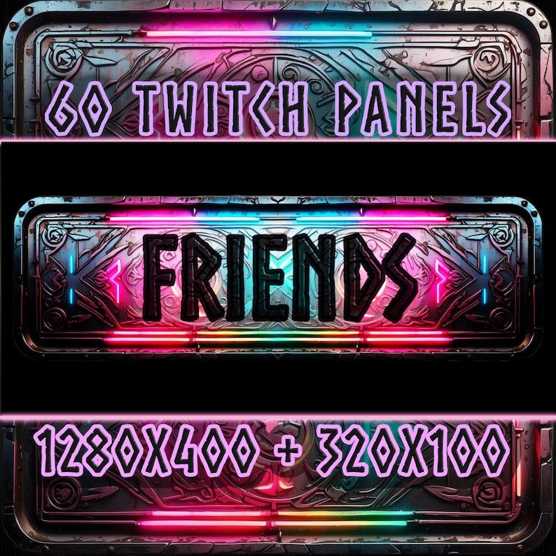 60 Cyberpunk Viking Twitch Panels, Transparent PNG, 3 Sizes (320x100 ...