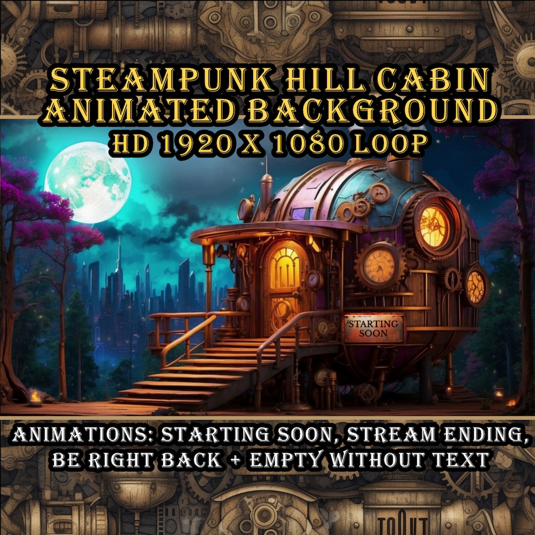 Steampunk Cabin Animated Virtual Background Vtuber Twitch Streaming ...